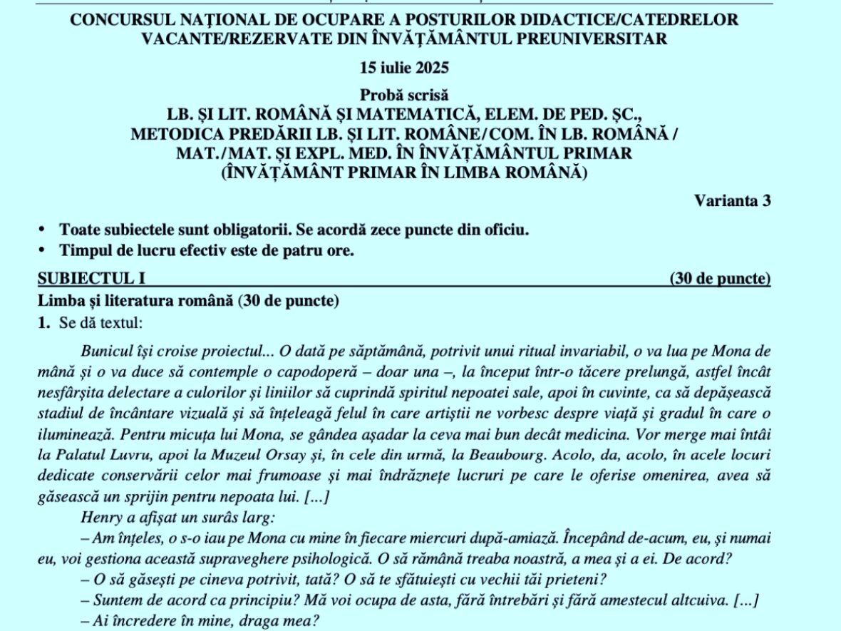Ministerul Educației a publicat subiectele și baremele pentru examenul ...