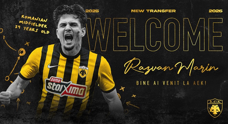 Răzvan Marin has been officially presented as a new AEK Athens player ...