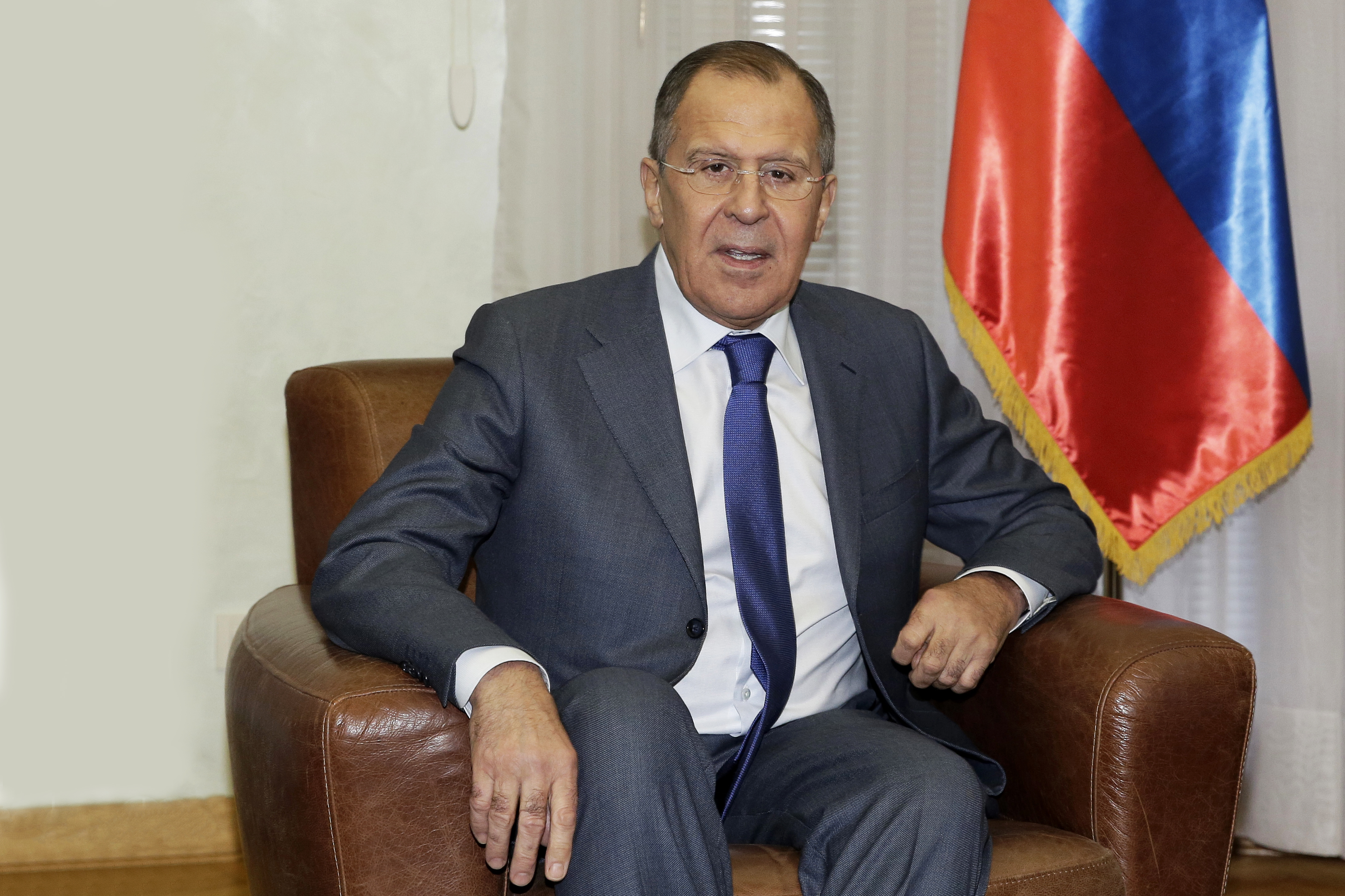 Ukraine published a caricature poster featuring Sergei Lavrov ...