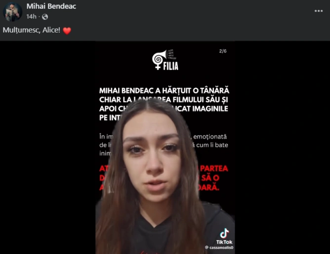 Alice, the young woman involved in the controversy with Mihai Bendeac ...